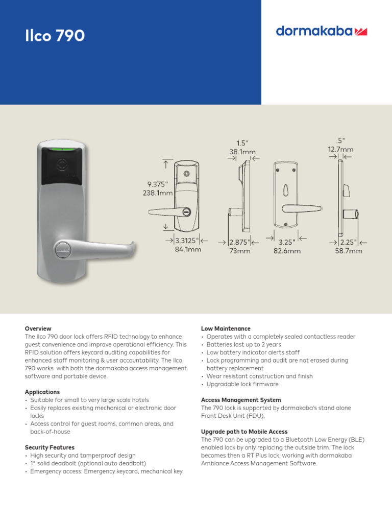 Ilco 790 Series Fact Sheet (M3566) | PDF | Radio Frequency Identification