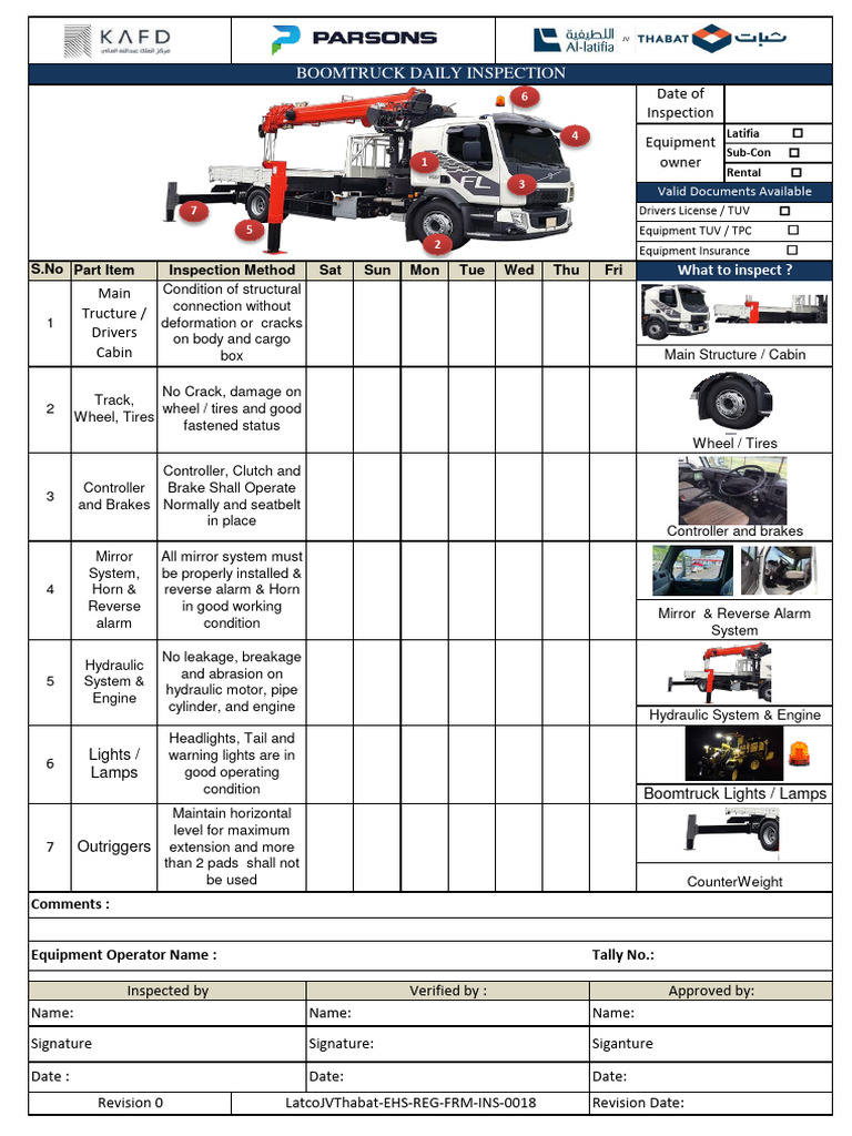 Boomtruck Inspection | PDF | Truck | Transport