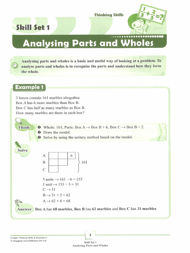 Skill Set - 1 (Analysing Parts and Wholes) | PDF