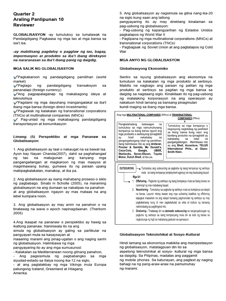 Q2 AP10 Reviewer | PDF