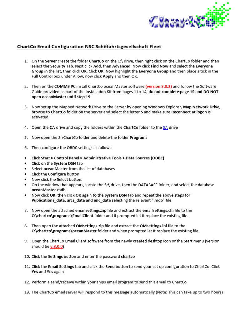 ChartCo Email Installation Guide NSC Schiffahrtsgesellschaft Fleet ...