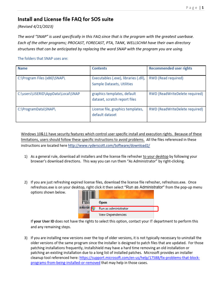 SOS Suite Install & License FAQ | PDF | Windows Registry | Installation ...