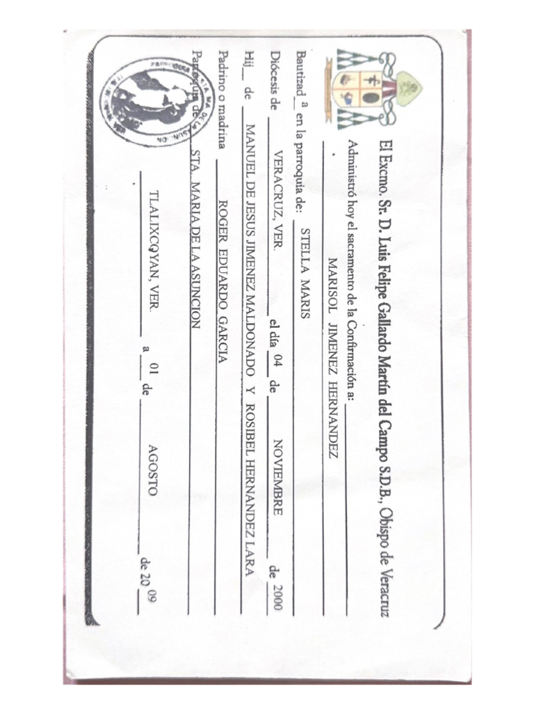 El Excmo. Sr. D. Luis Felipe Gallardo Martín Del Campo S.D.B., Obispo ...