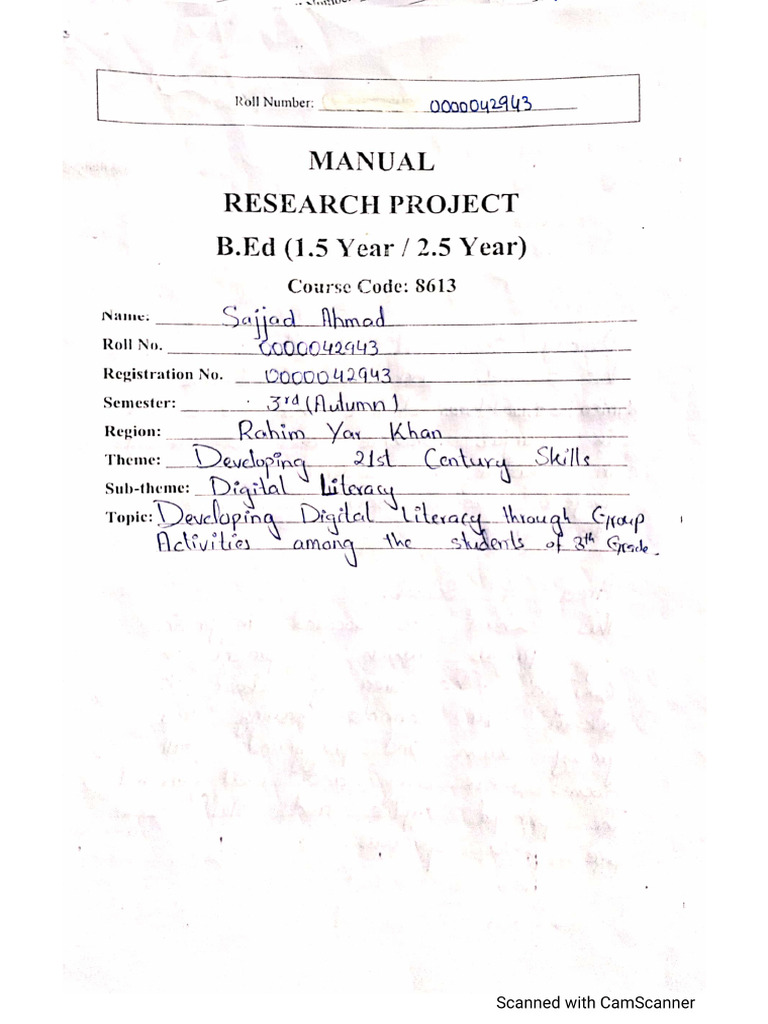 8613 Research Project Sample | PDF