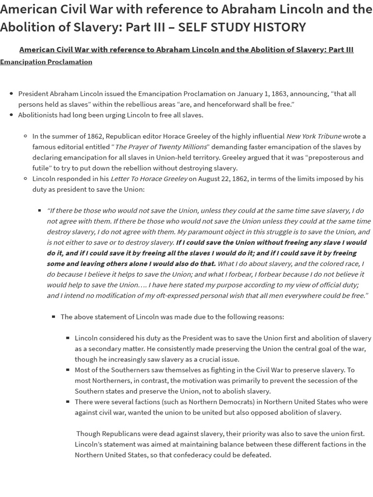2.4.1.3. American Civil War With Reference To Abraham Lincoln and The ...