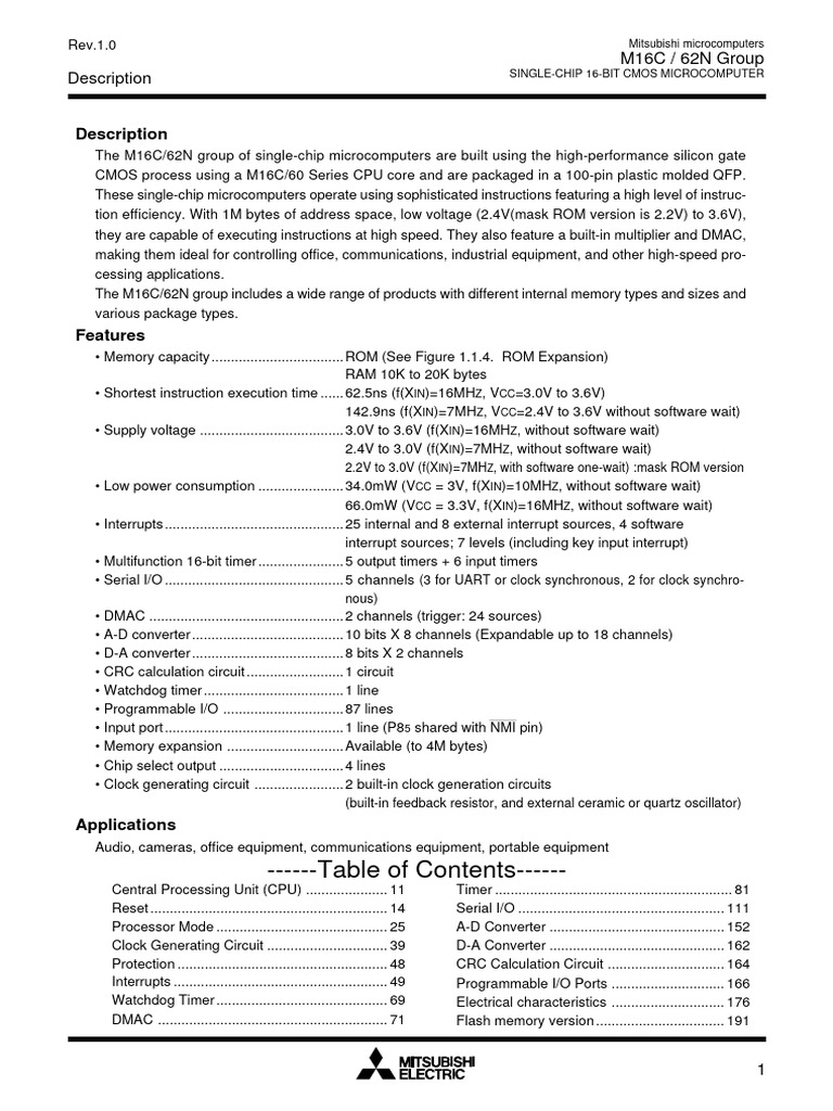 Single Chip 16-Bit CMOS Microcomputer | PDF | Random Access Memory | Information Technology