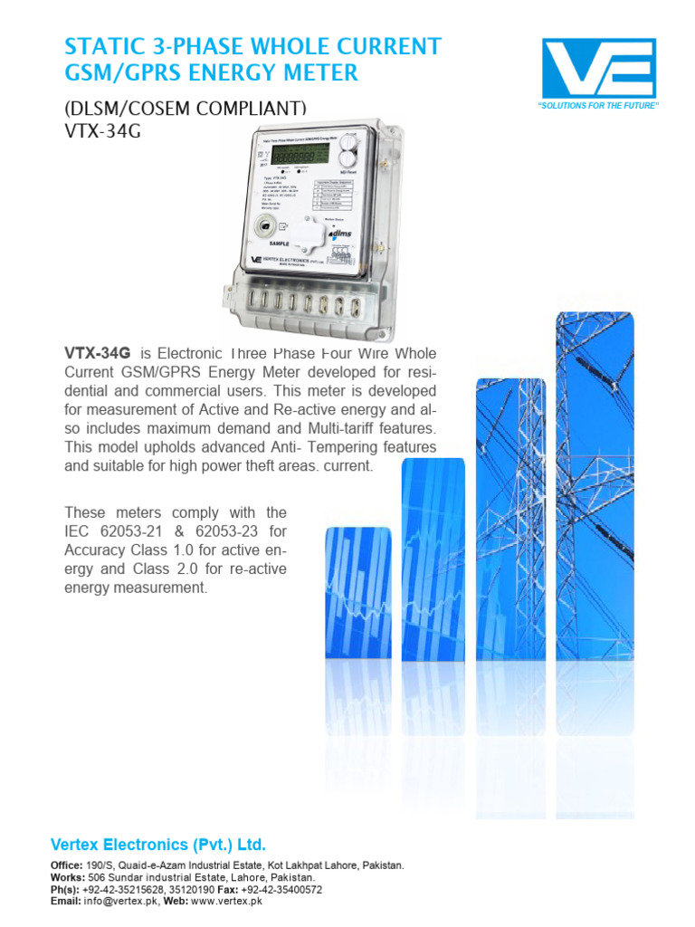3 Phase GSM Energy Meters | PDF | Ac Power | Manufactured Goods