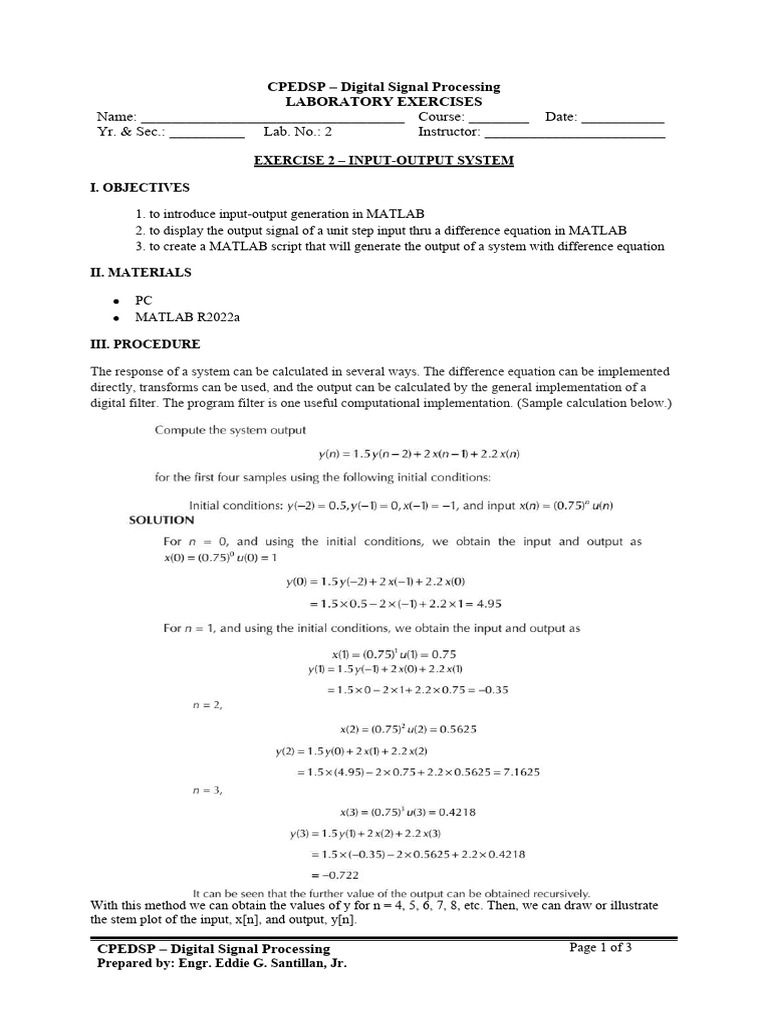 MATLAB Exercises for Digital Signal Processing | PDF | Digital Signal ...
