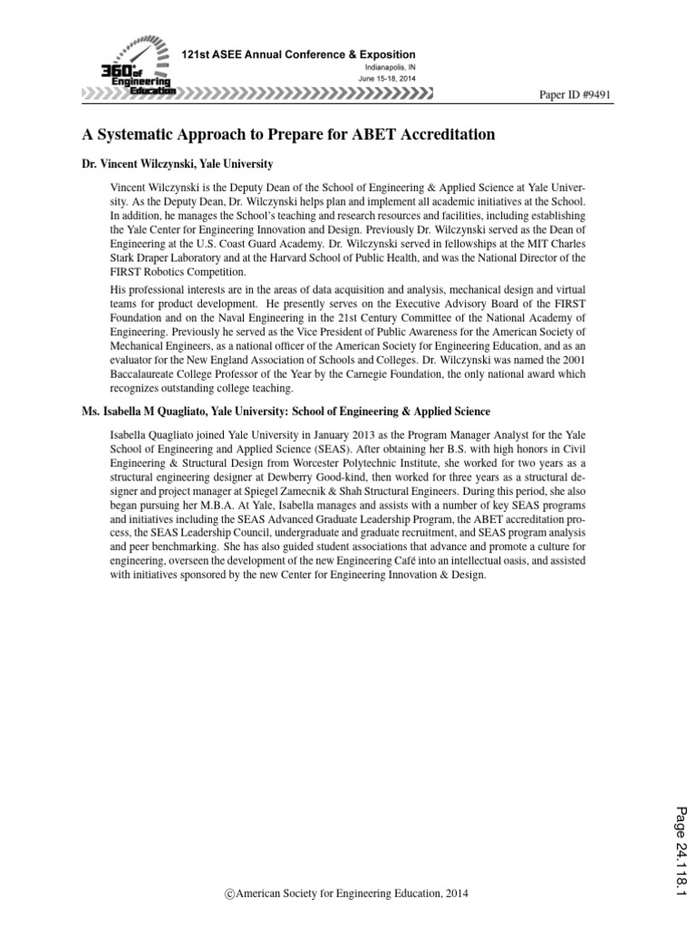 A Systematic Approach To Prepare For Abet Accreditation | PDF | World Wide Web | Internet & Web