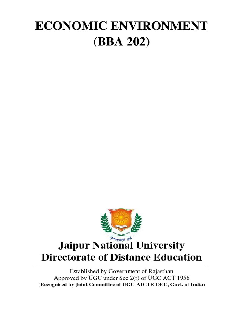 BBA - JNU - 202 - Economic Environment | PDF | Economics | Macroeconomics