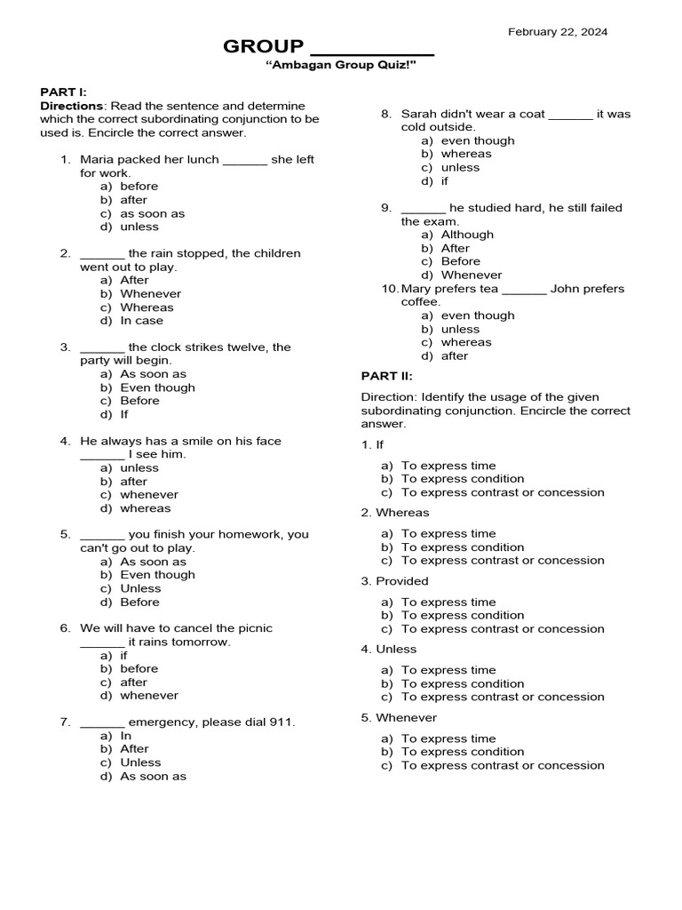 Ambagan Group Quiz! | PDF | Language Mechanics | Syntax
