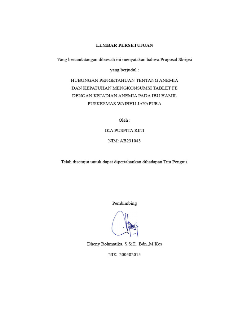 Lembar Persetujuan, Lembar Pengesahan, Dan Lembar Konsul | PDF