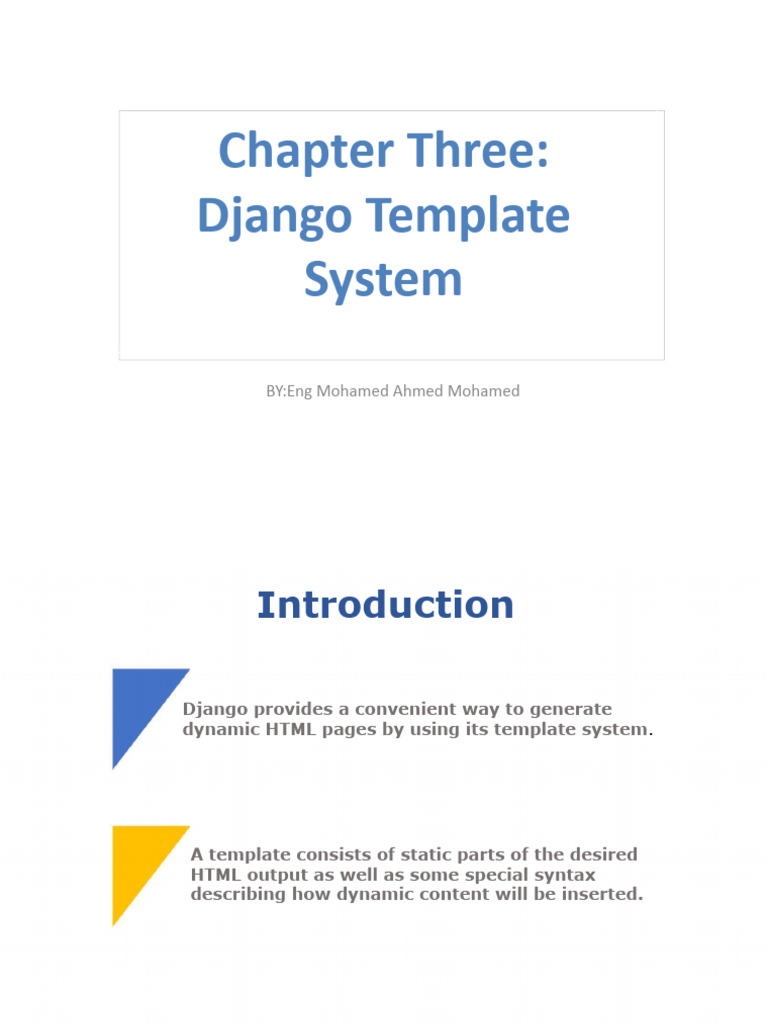 Chapter Three Django Templates System | PDF