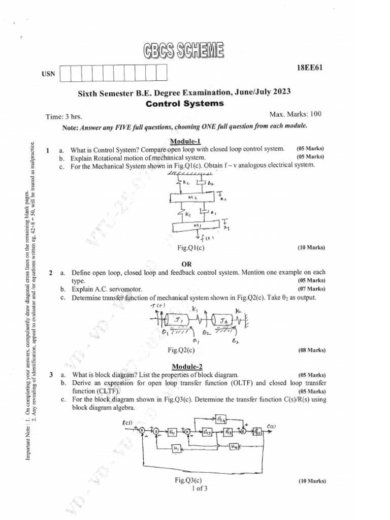 Control System July-2023 | PDF
