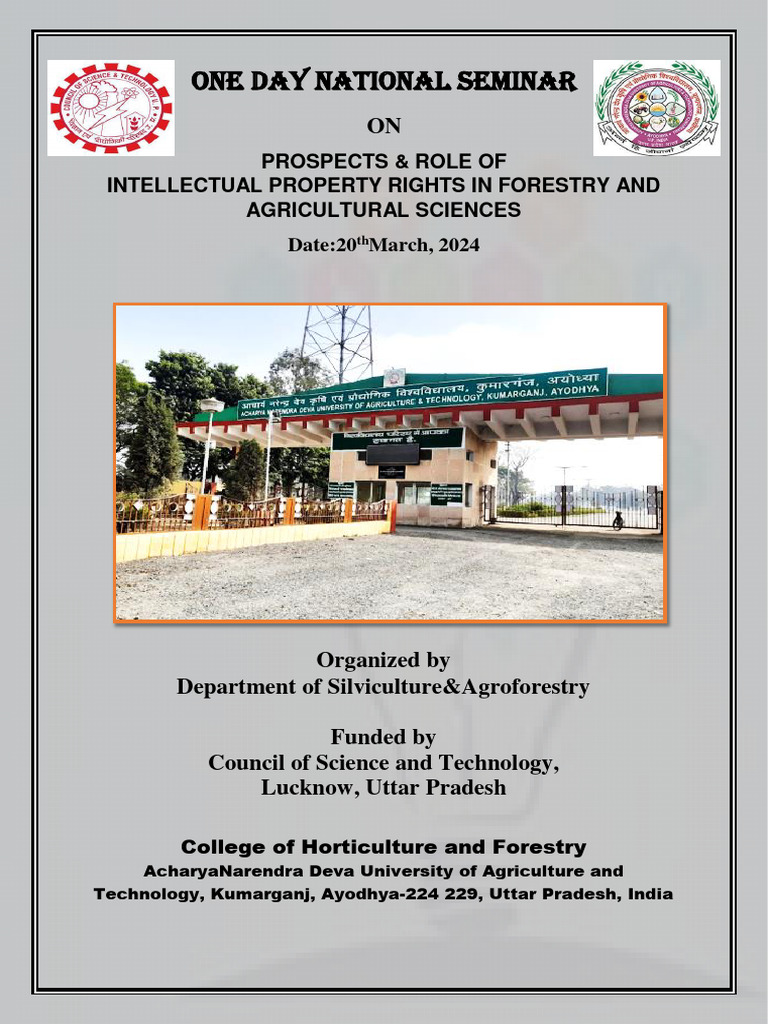 Brochure IPR SEMINAR - 240315 - 122427 | PDF | Intellectual Property | Agriculture
