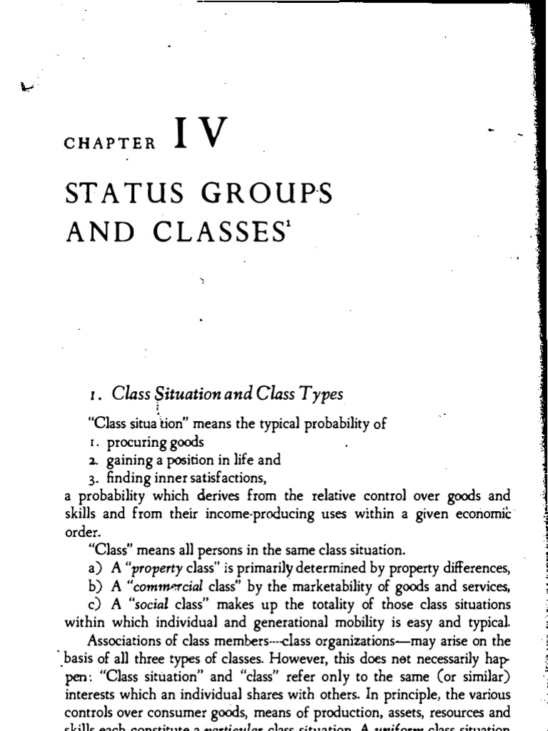 Weber - Status Groups and Classes | Download Free PDF | Wealth ...