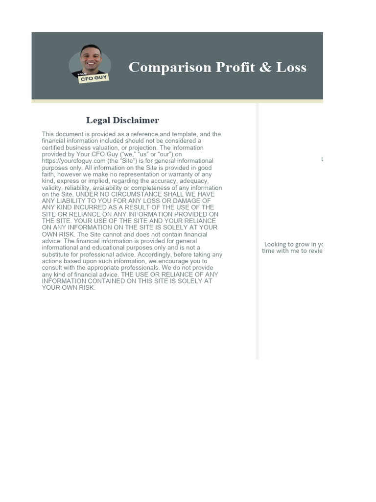 Your CFO Guy - Comparison Profit & Loss | PDF | Income | Net Income