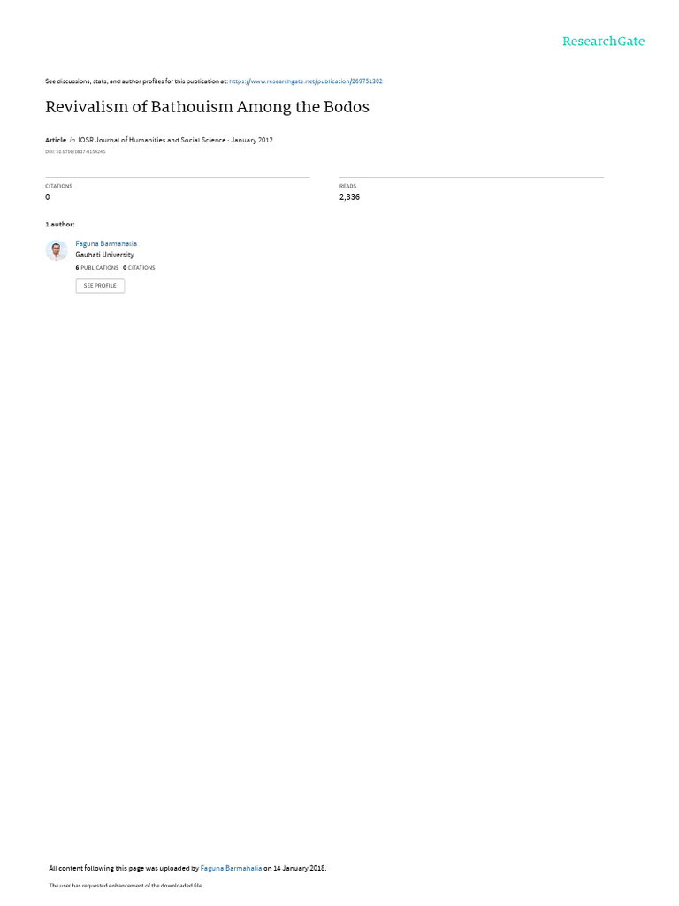 Revivalism of Bathouism Among The Bodos | PDF | God