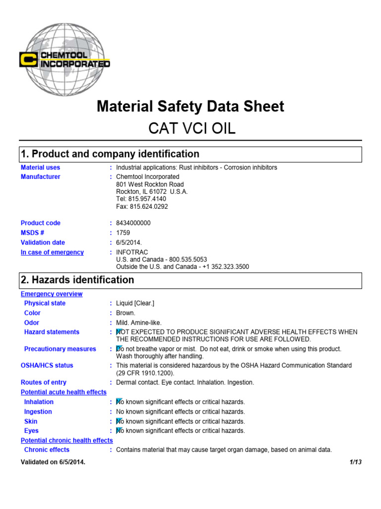 CAT-VCI-OIL | PDF | Waste | Toxicity