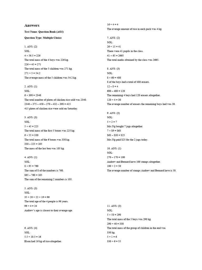 52 MPAH 5B 11 Question Bank AO2 Answers | PDF | Mathematics