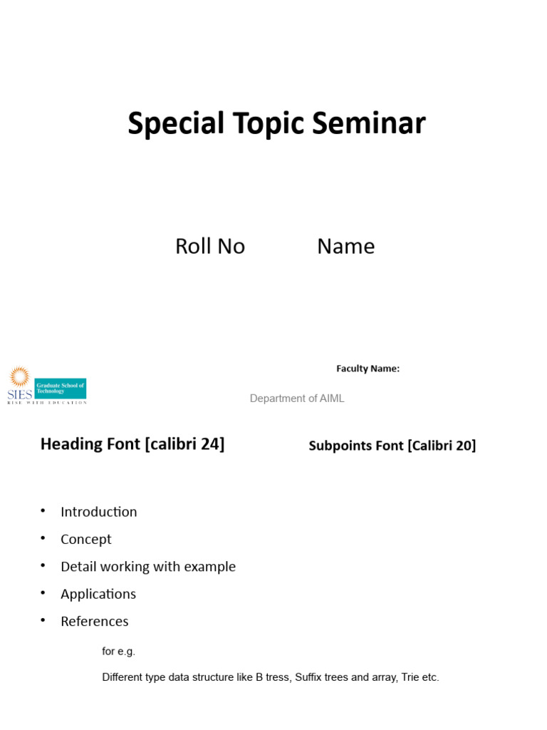 Special Topic Seminar beyond Syllabus Slide format | PDF