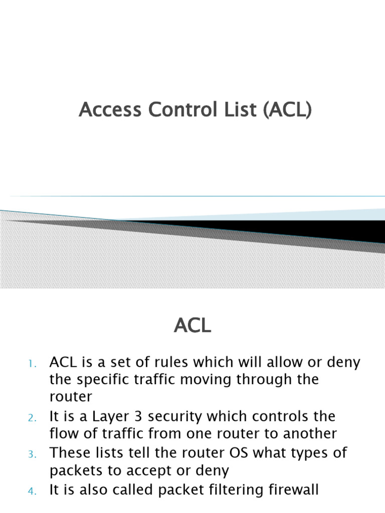 Access Control Layer (ACL) | PDF | Computer Network | Router (Computing)