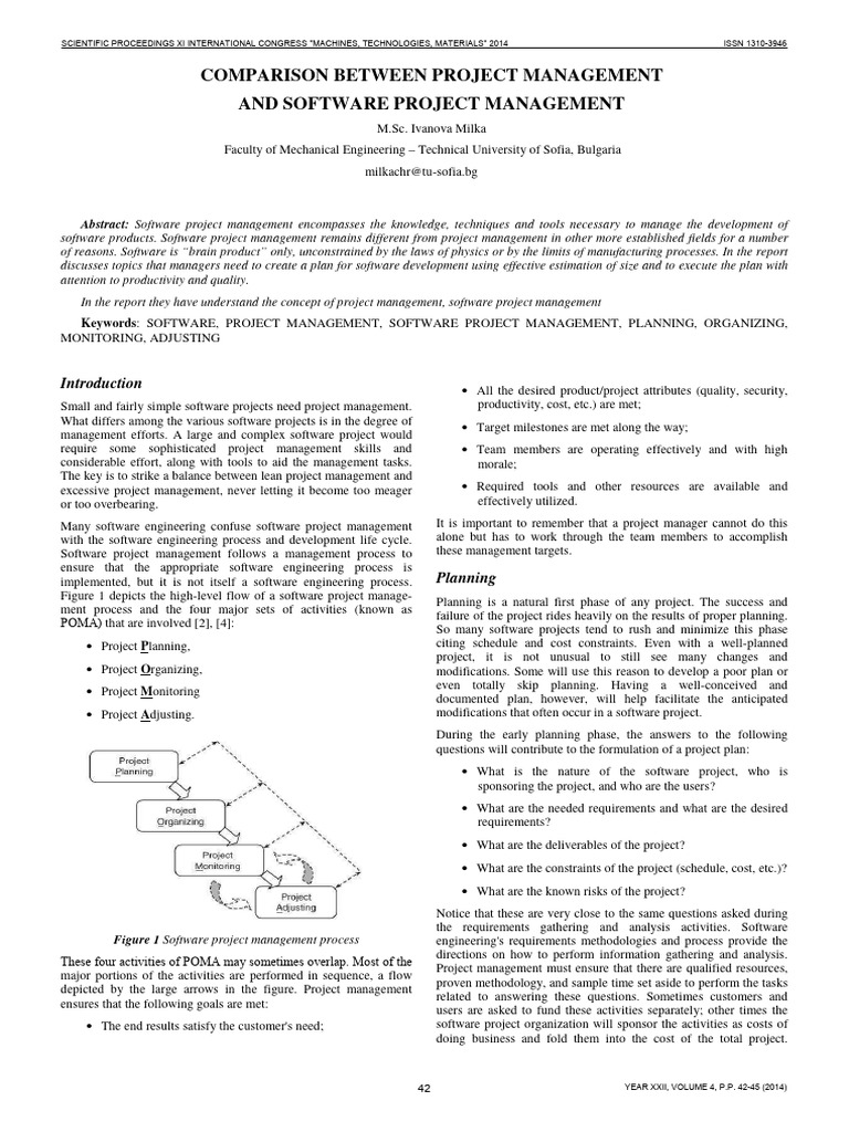 Parison Between Project Management and Software Project Management | PDF | Project Management | Goal