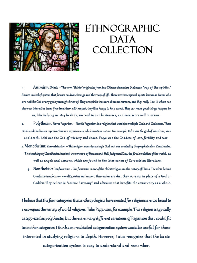 Ethnographic Data: 4 Categories of Religion | PDF