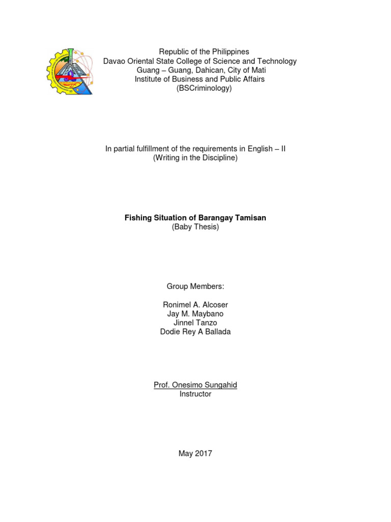 Fishing Situation of Barangay Tamisan, Mati, Davao Oriental | PDF ...