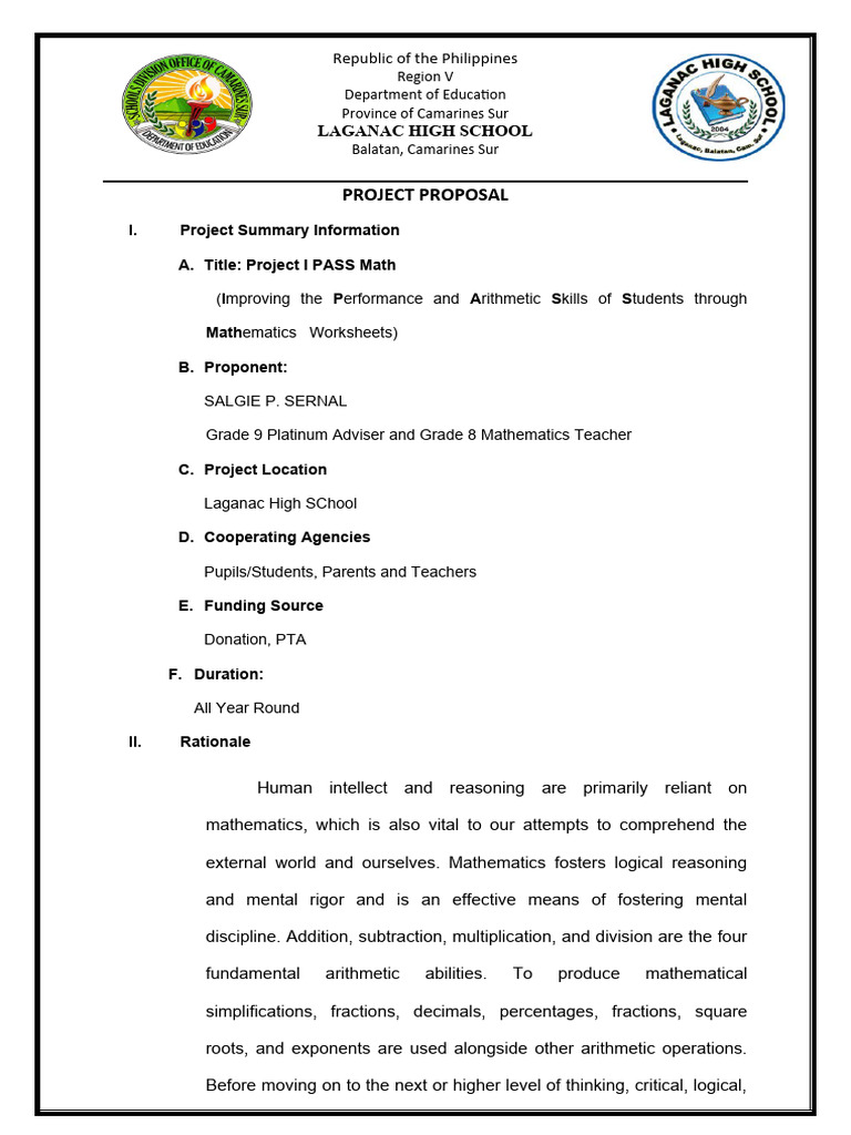 UPDATED-Project-in-Numeracy 2 | PDF | Mathematics | Worksheet