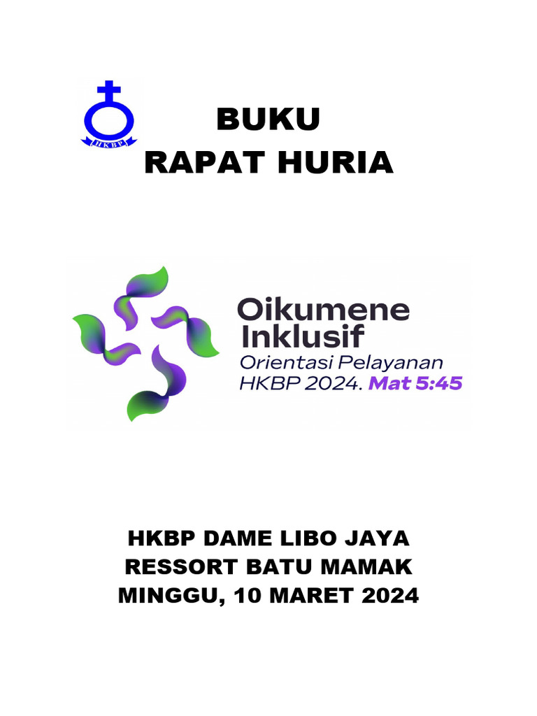 Buku Rapat Huria | PDF