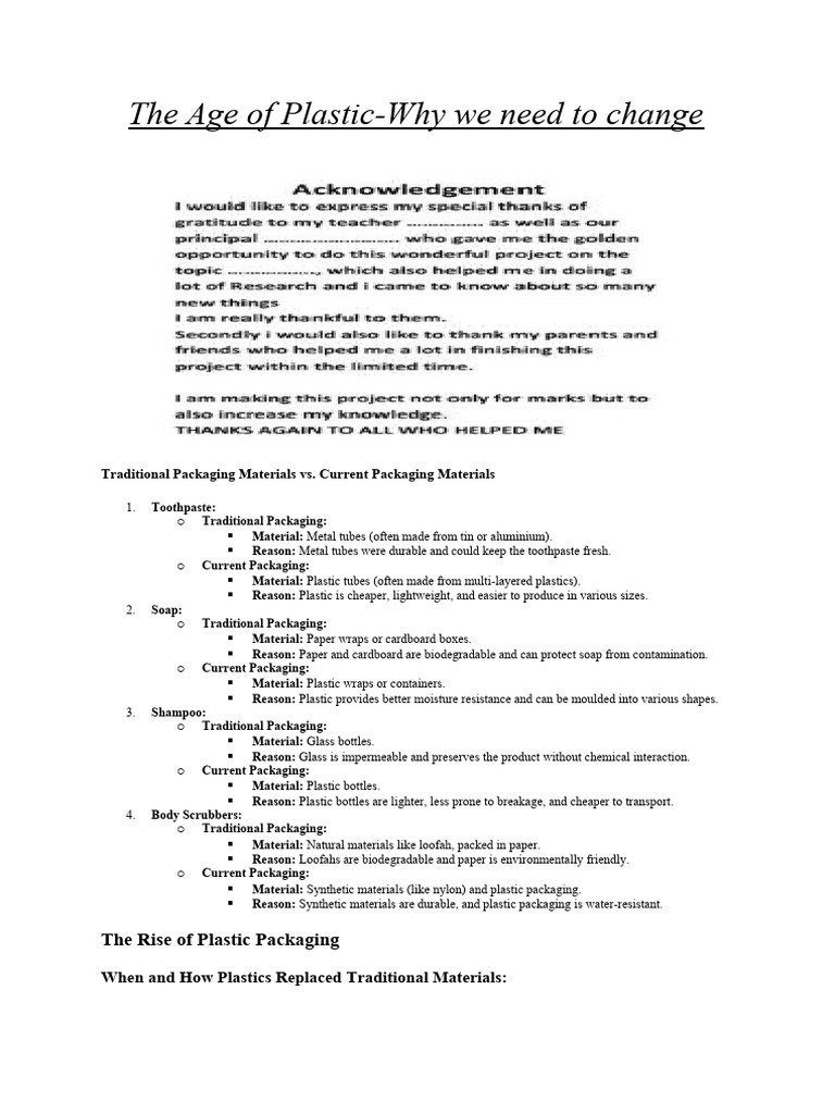 The Age of Plastic | PDF | Plastic | Biodegradation