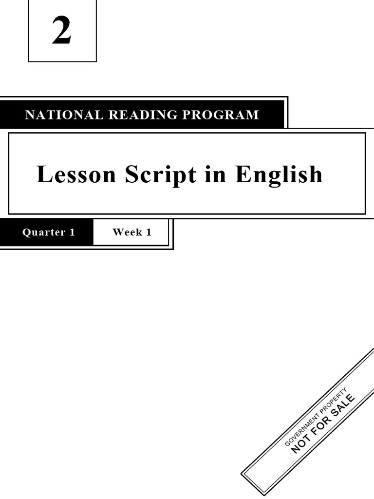 Lesson Script in English: National Reading Program | PDF | Learning