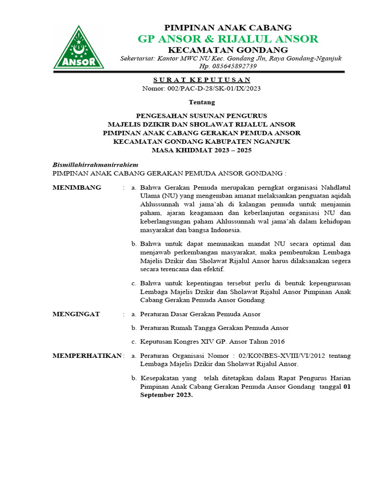 SK MDS Ra 2023-2025 | PDF