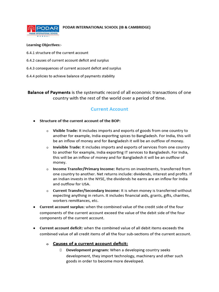 Balance of Payments | PDF | Subsidy | Government Budget Balance