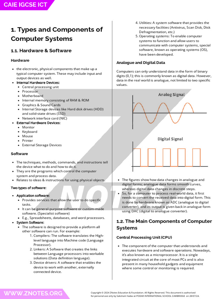 ICT Theory | PDF | Computer Data Storage | Random Access Memory