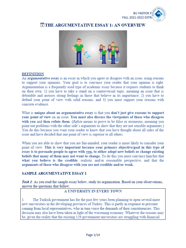 The ArgumentatIve Essay 1 - An Overview | PDF | Child Care | Argument