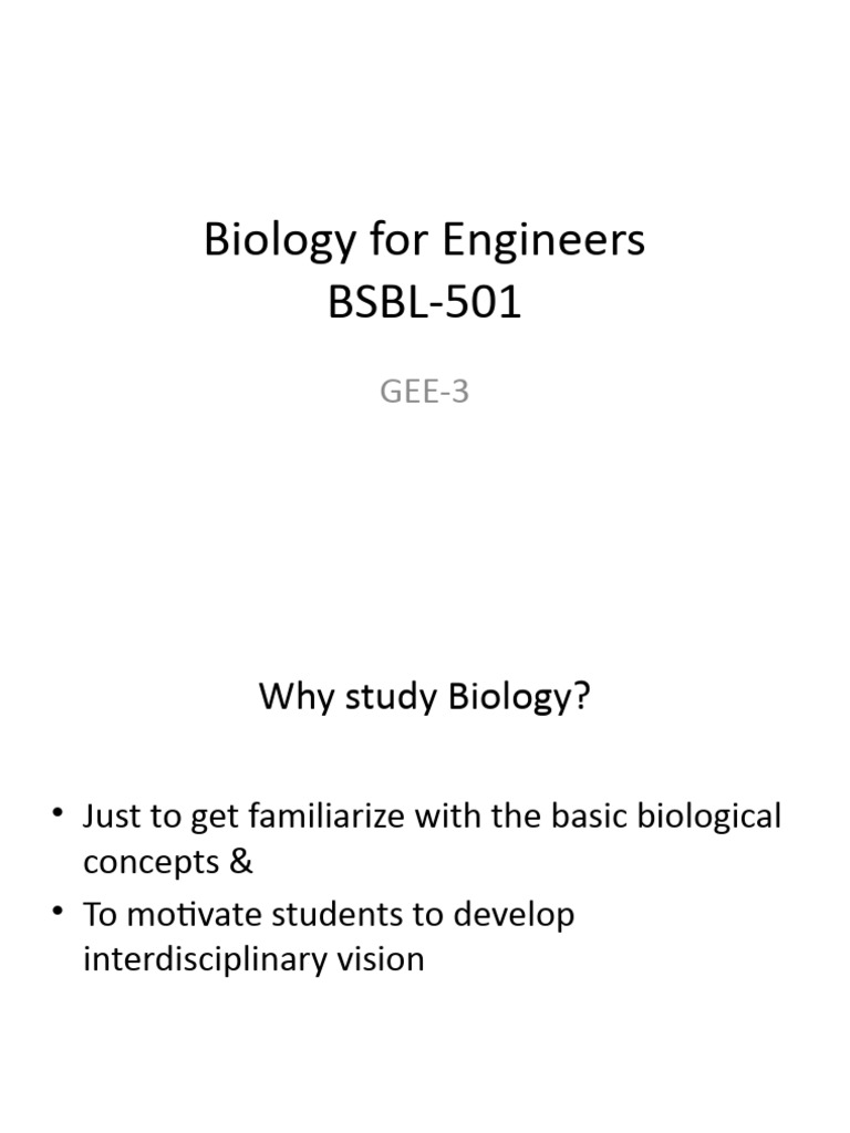 Biology For Engineers | PDF | Gene | Genetics