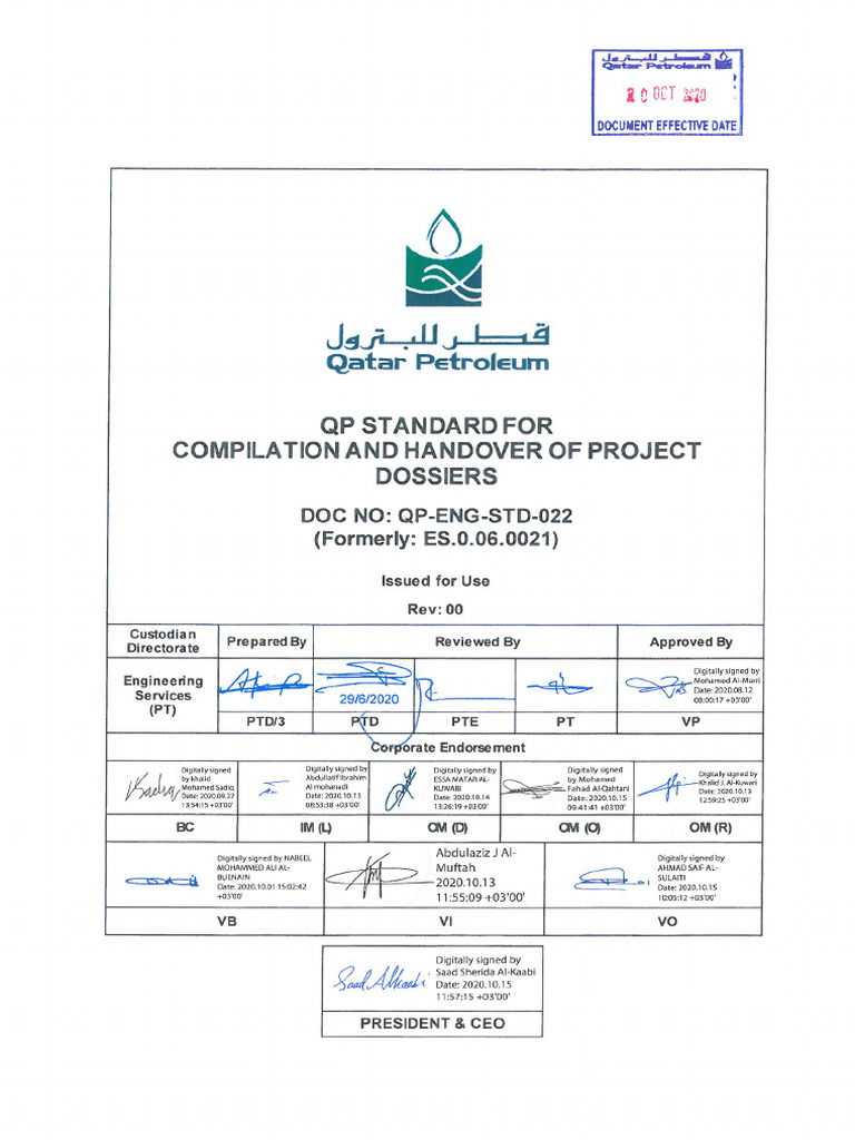 QP Standard for Project Dossier Handover | PDF | Computer File ...