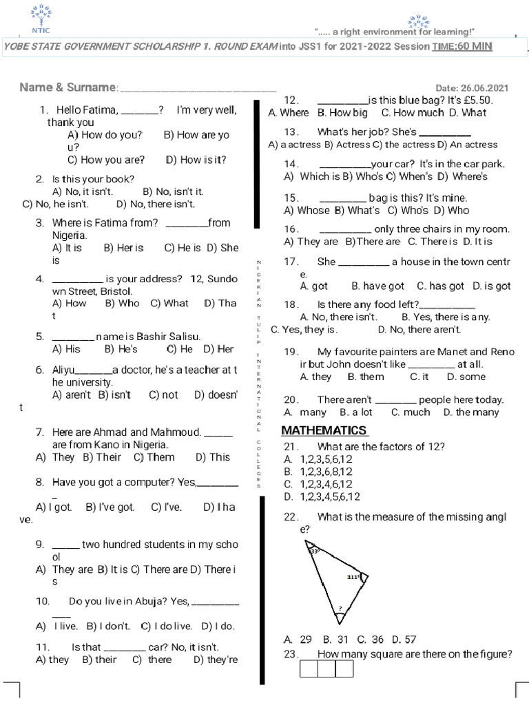 1. Round English & Maths 2021 Finalized_phoenix | PDF