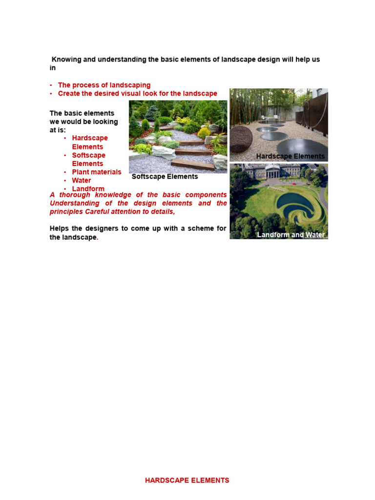 Hardscape & Softscape Elements | PDF | Concrete | Building Engineering