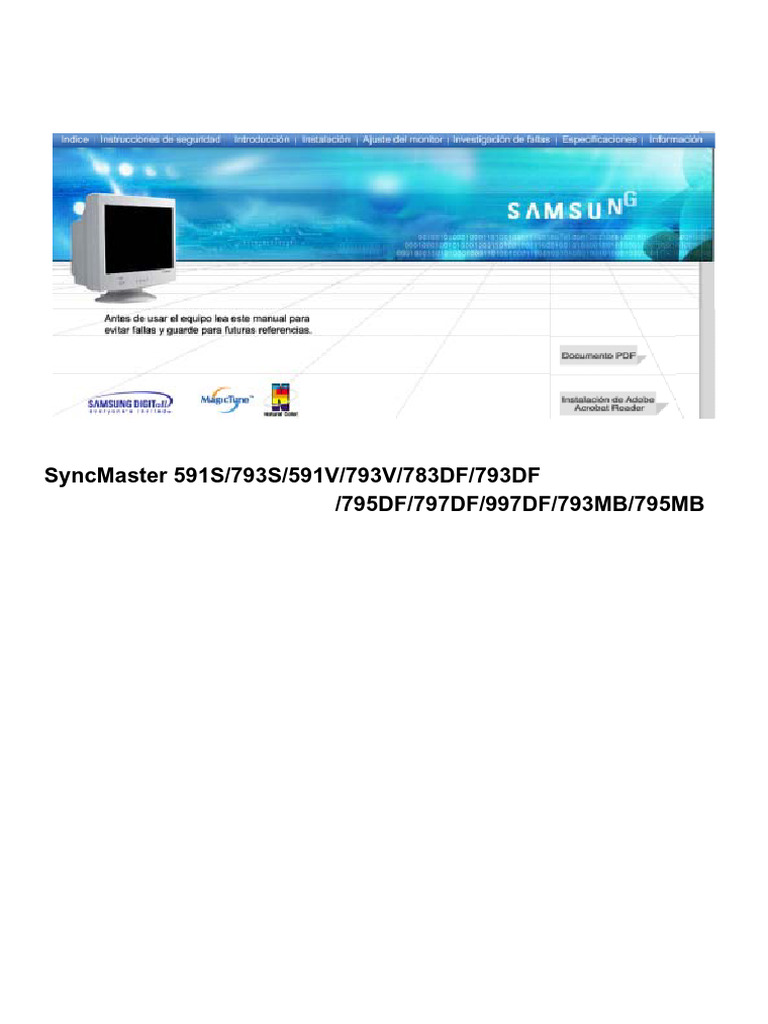 Syncmaster 591S/793S/591V/793V/783Df/793Df /795Df/797Df/997Df/793Mb ...