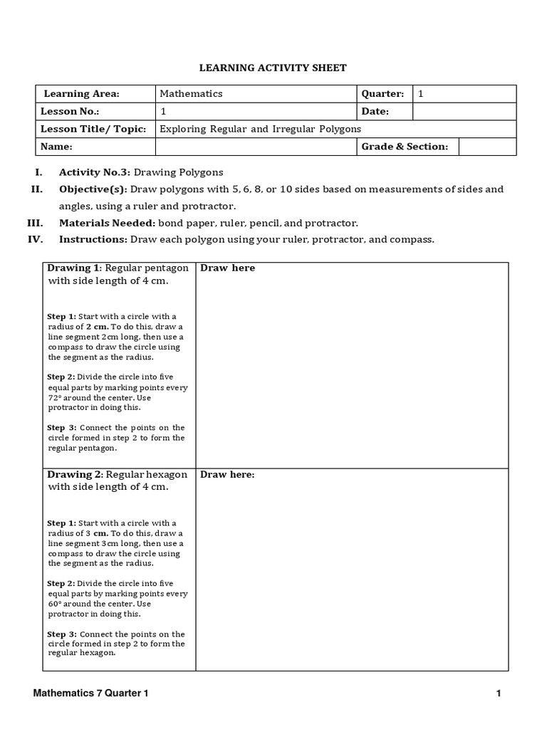 Q1 WS Mathematics-7 Lesson-1 Week-1 Armstrong | PDF | Circle | Polygon Q1 WS Mathematics-7 Lesson-1 Week-1 Armstrong | PDF | Circle | Polygon