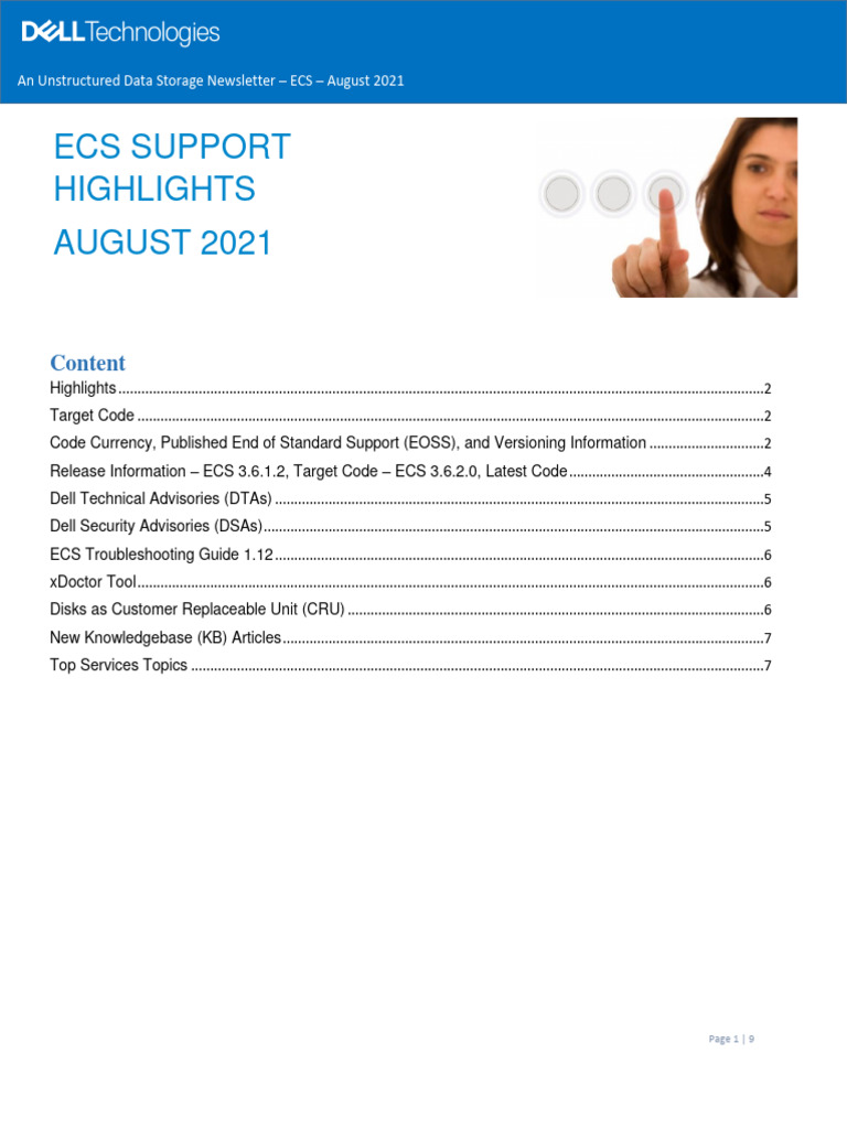 ECS Monthly Support Highlights - August 2021 | PDF | Computer Data ...