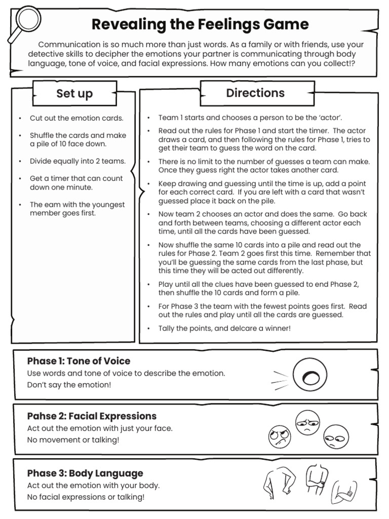 Detective Game Printable | PDF | Emotions | Facial Expression