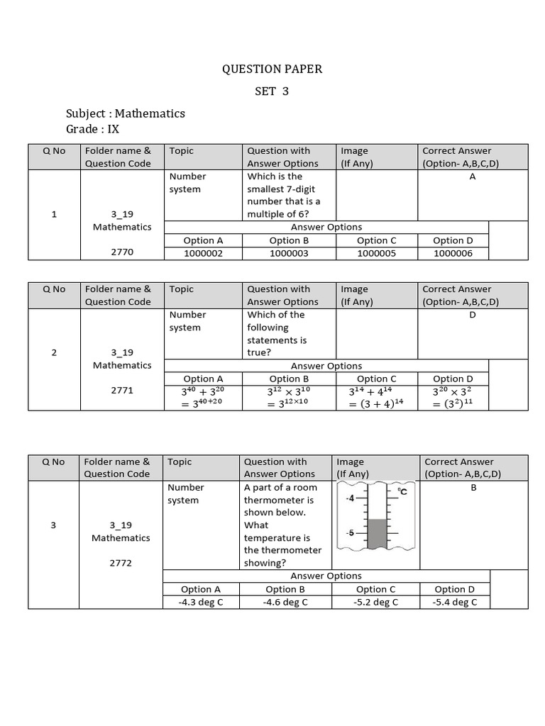 Set-5 - Class 9 - Maths - Question Bank | PDF | Mathematics | Arithmetic