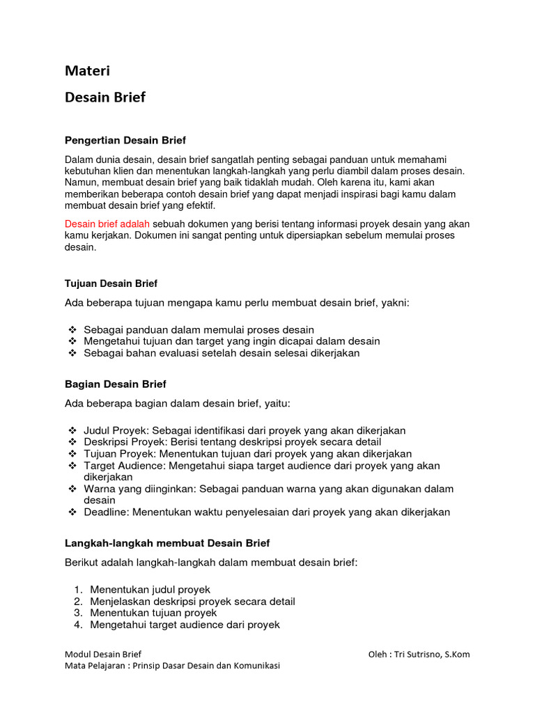 Materi Design Brief | PDF