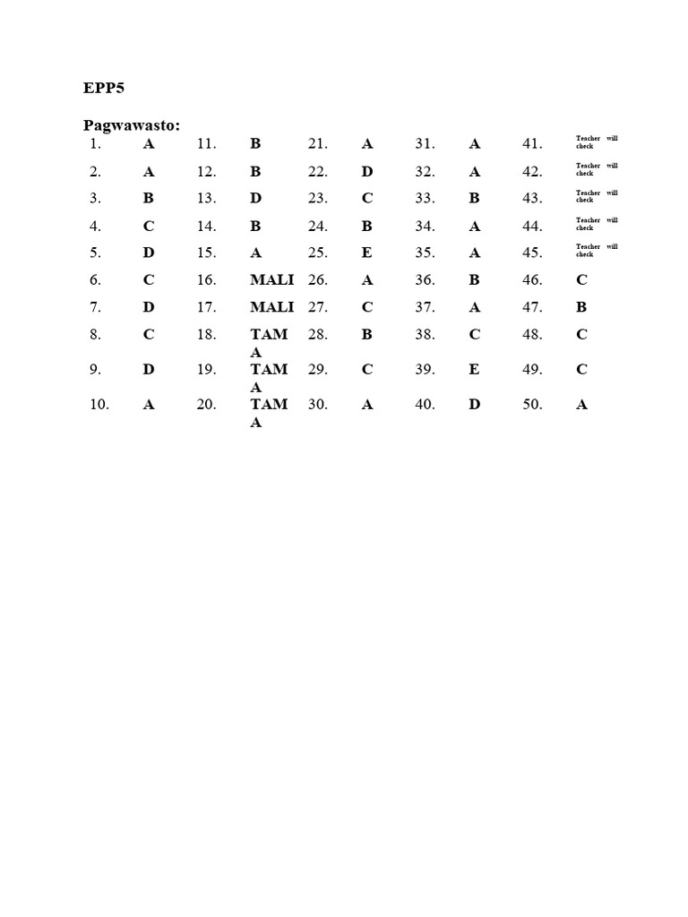 Epp5 Pagwawasto | PDF
