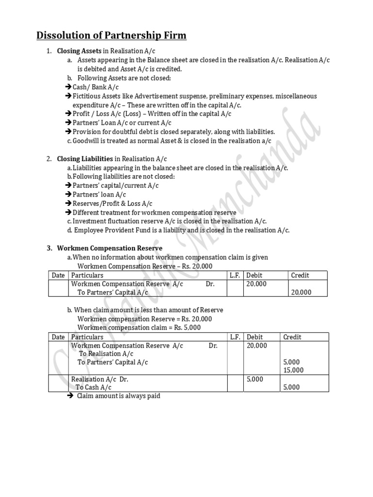 Dissolution - Final Revision | PDF | Book Value | Debits And Credits