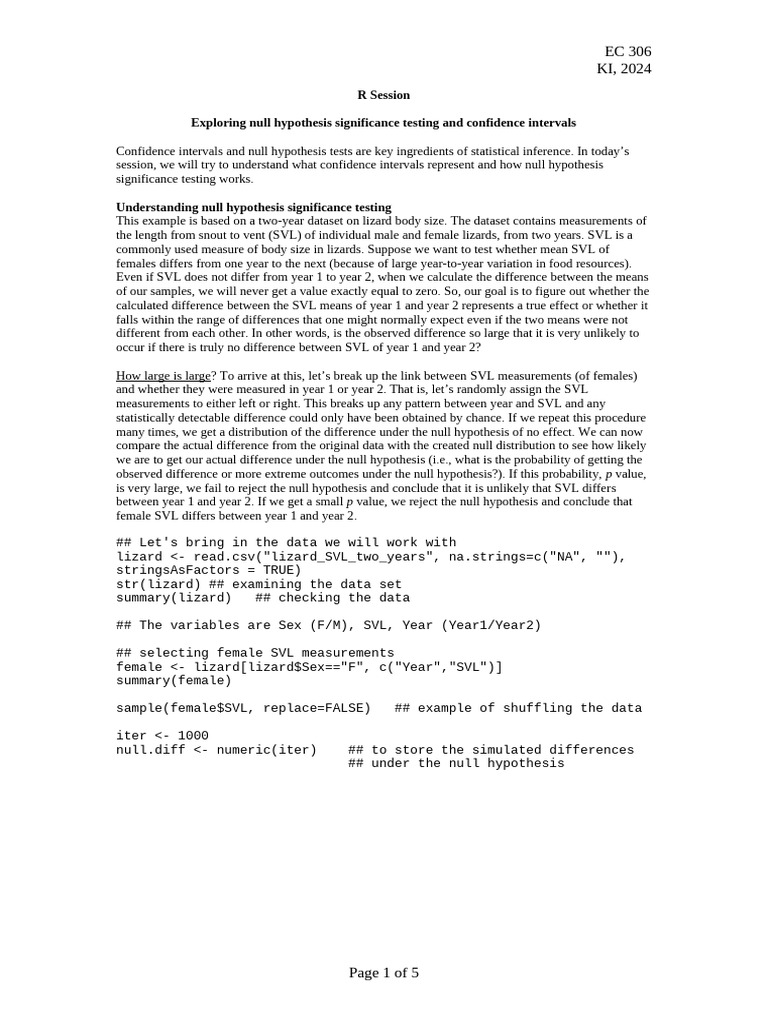 Understanding Confidence Intervals and NHST | PDF | Standard Error | Confidence Interval